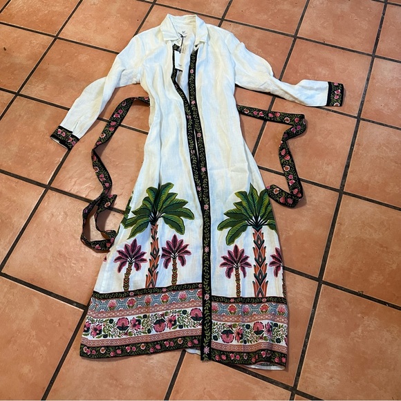 Printfresh | Dresses | Printfresh Monaco Linen Midi Dress In Playa ...